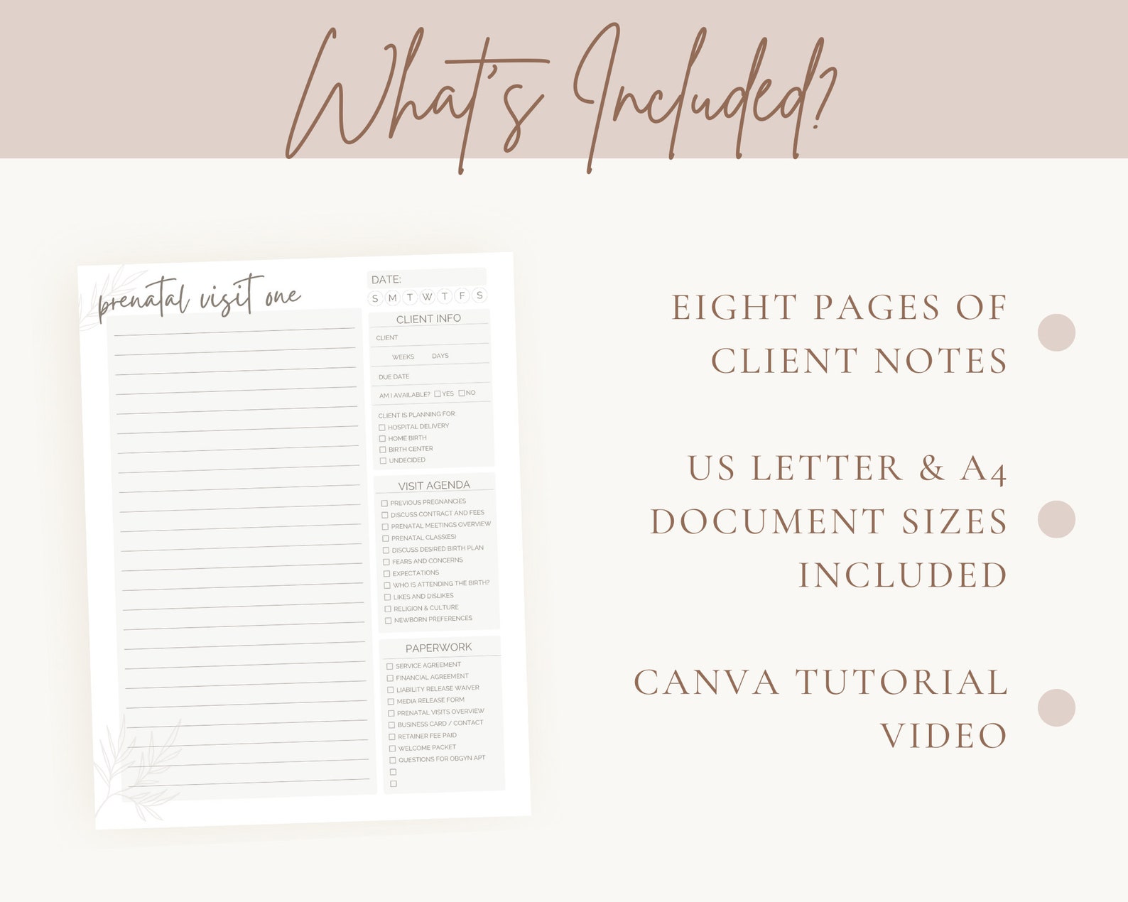 Client Notes Pages | Editable Canva Templates | Minimalist Design ...