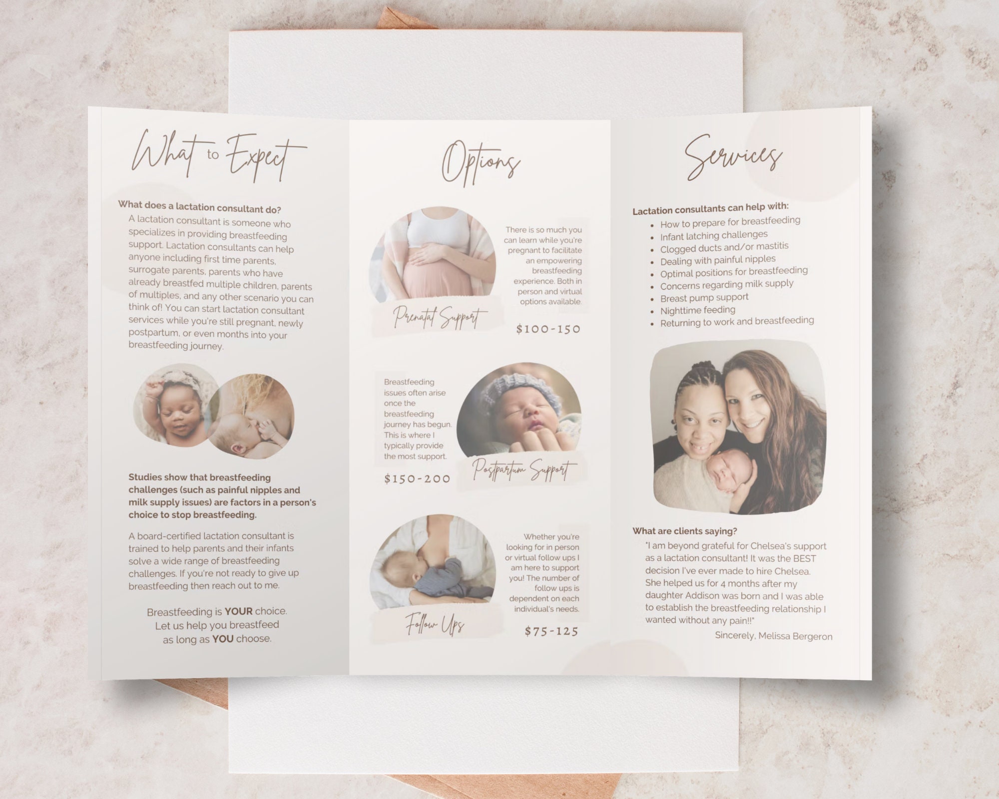 Lactation Consultant / Breastfeeding Counsellor Tri-fold Brochure ...
