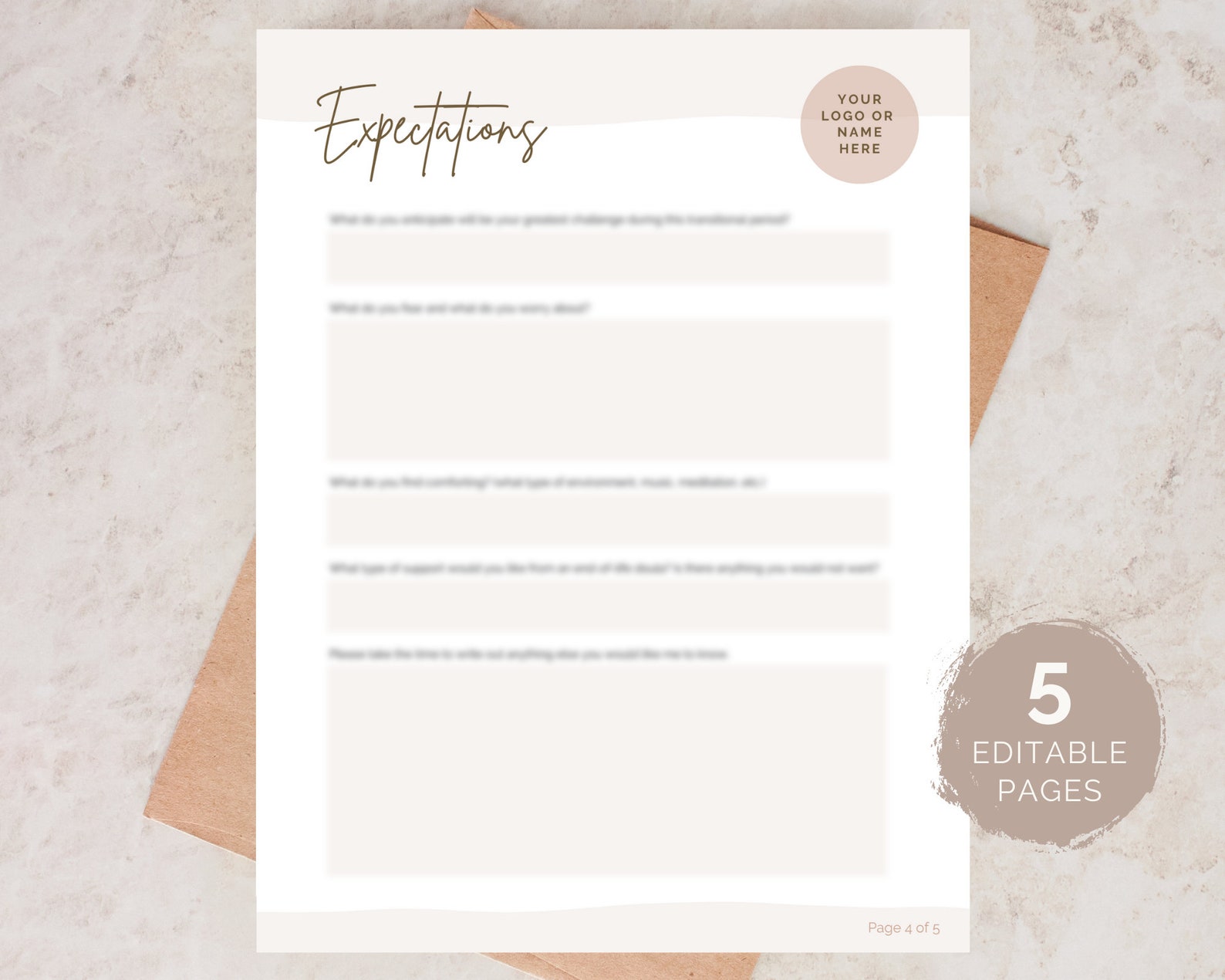 End-of-life Doula Intake Form | Editable Template | Printable | Instant ...