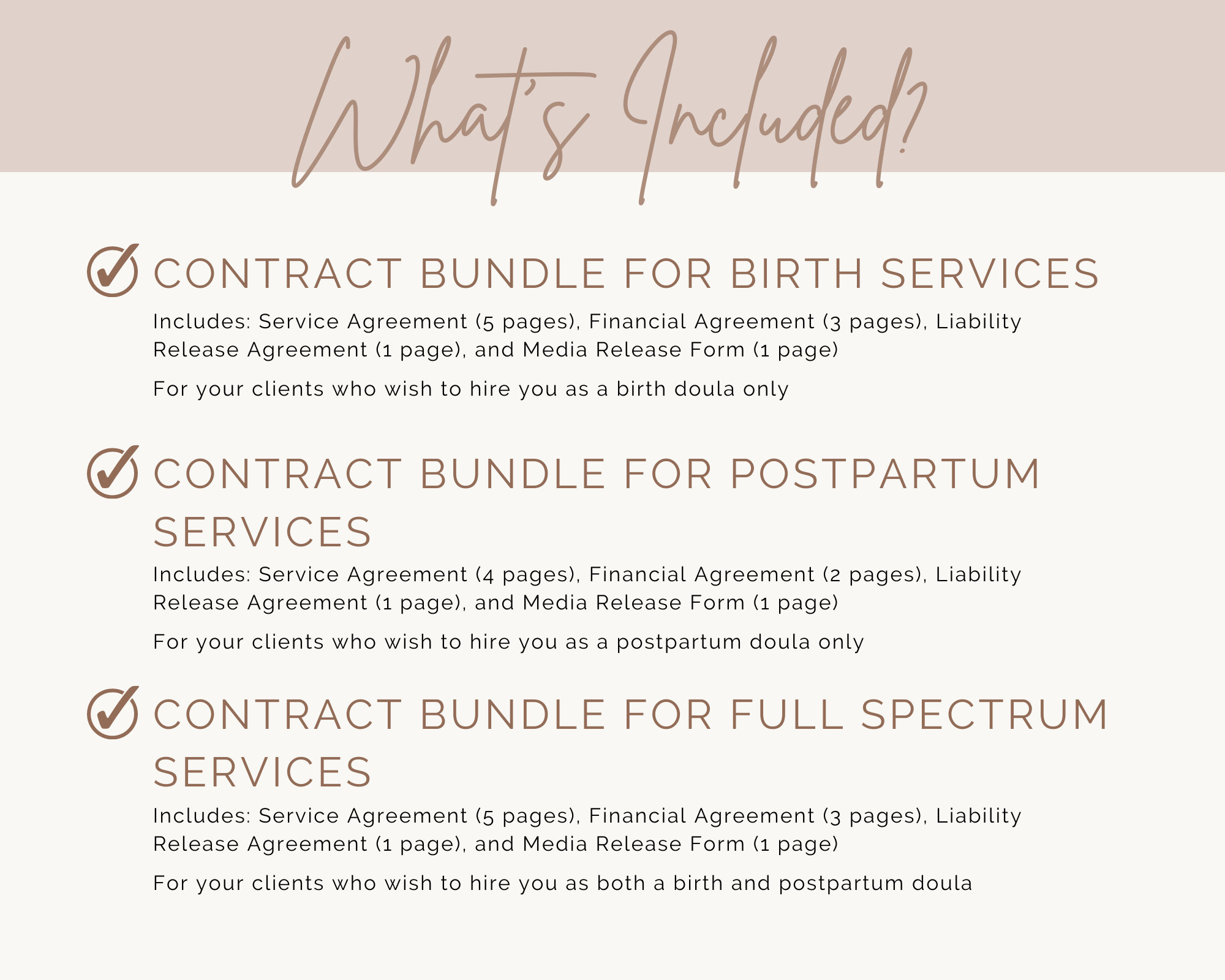 Full Spectrum Doula Contract Bundle | Small Business Essentials ...