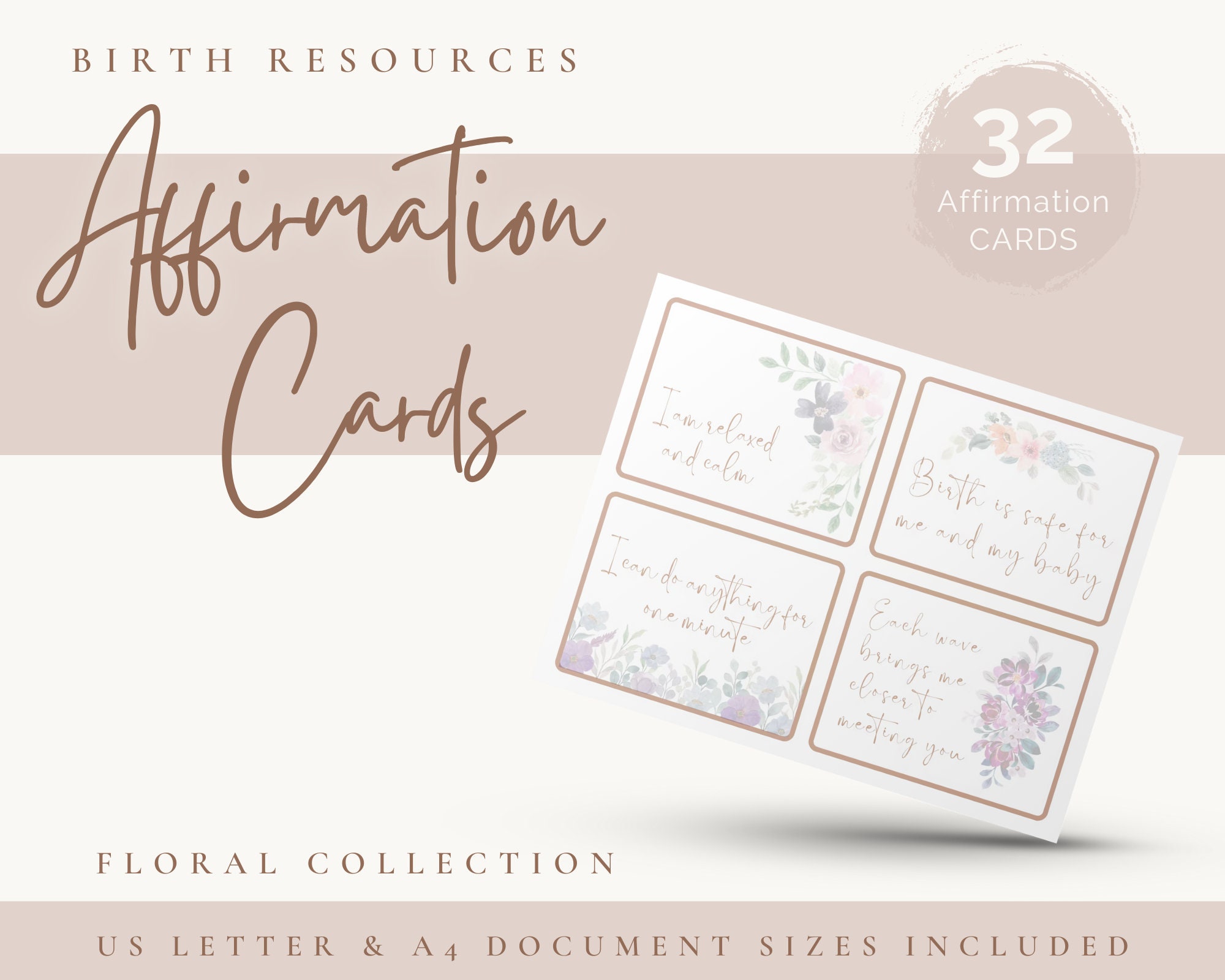 Birth Affirmation Cards | Labor and Delivery | Minimalist Design ...