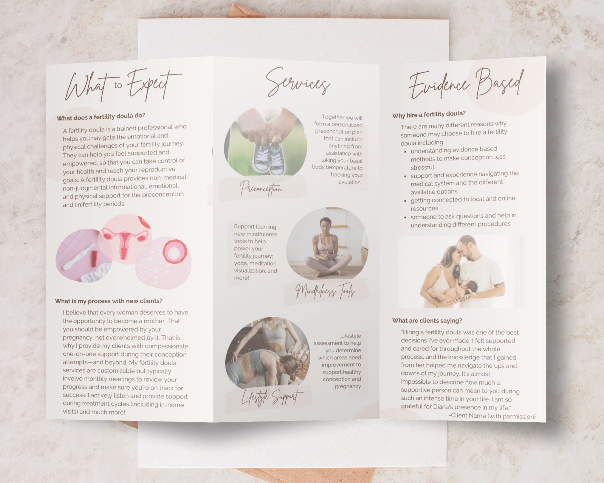 Fertility Doula Tri-fold Brochure Double Sided - Etsy