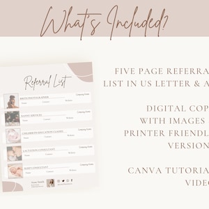 Referral List | Editable Canva Templates | Minimalist Design | Birth ...