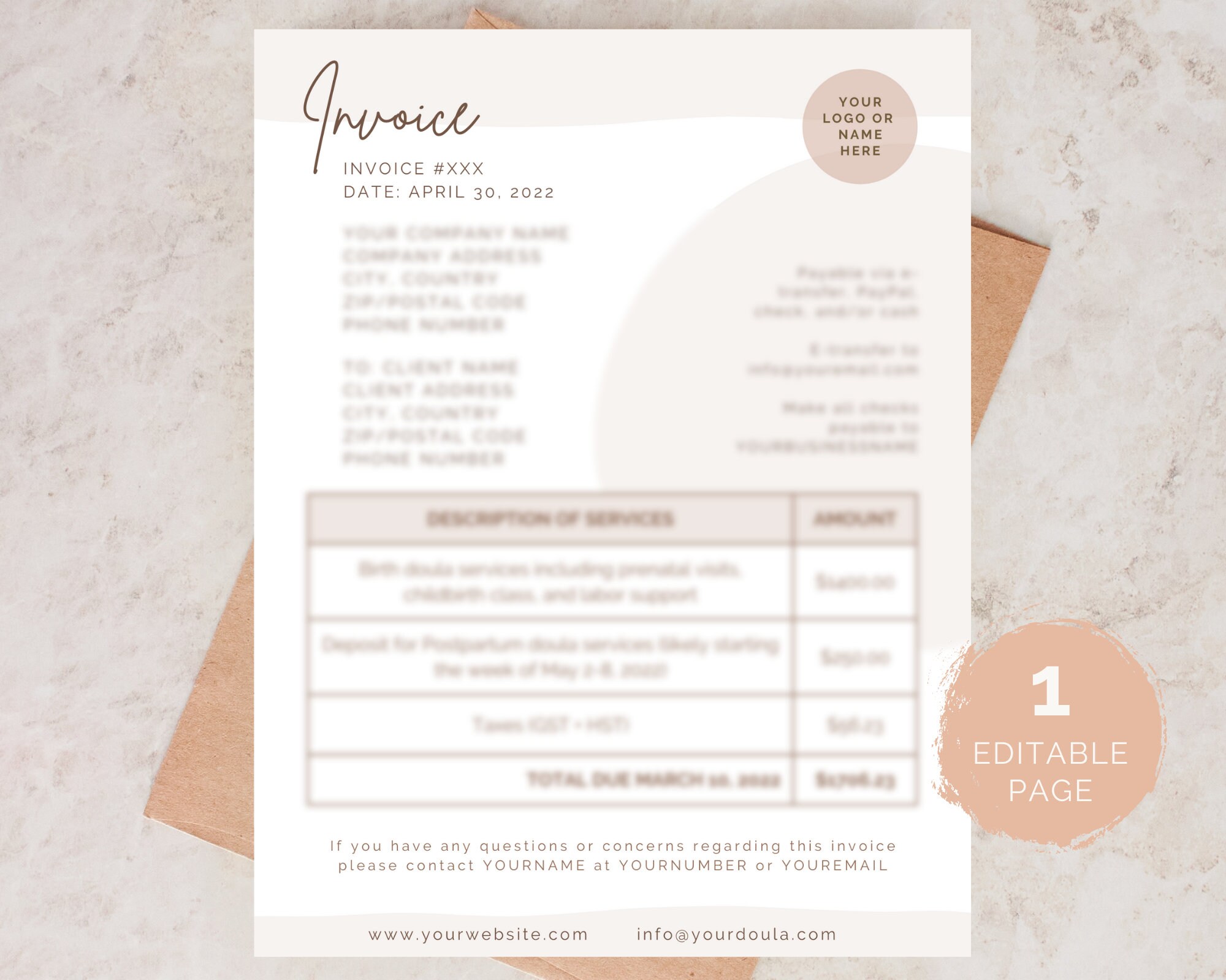 Full Spectrum Invoice | Editable Contract Template | Instant Digital ...