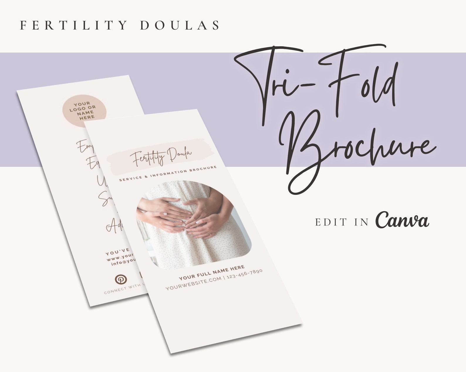 Fertility Doula Tri-fold Brochure | Double Sided | Customizable ...