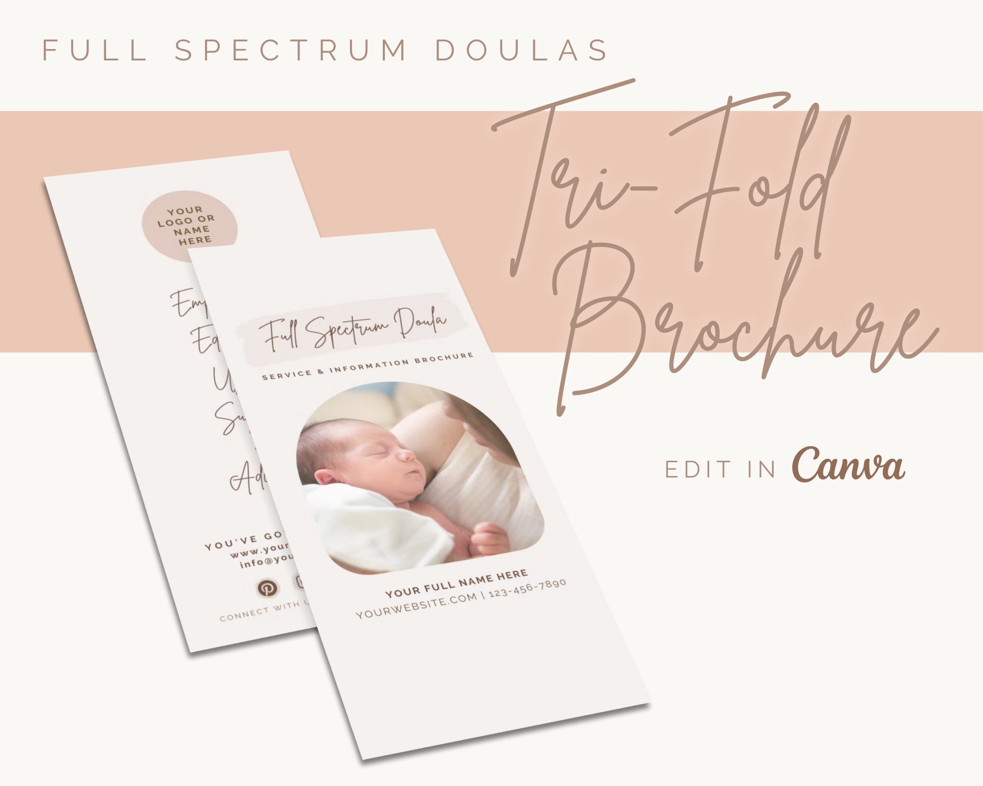 Full Spectrum Doula Tri-fold Brochure | Double Sided | Customizable ...