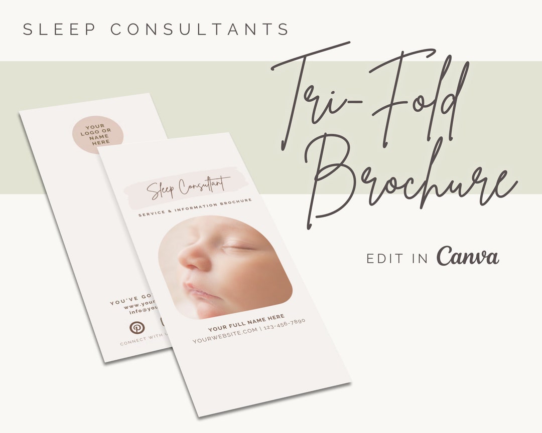 Sleep Consultant Tri-fold Brochure | Double Sided | Customizable ...
