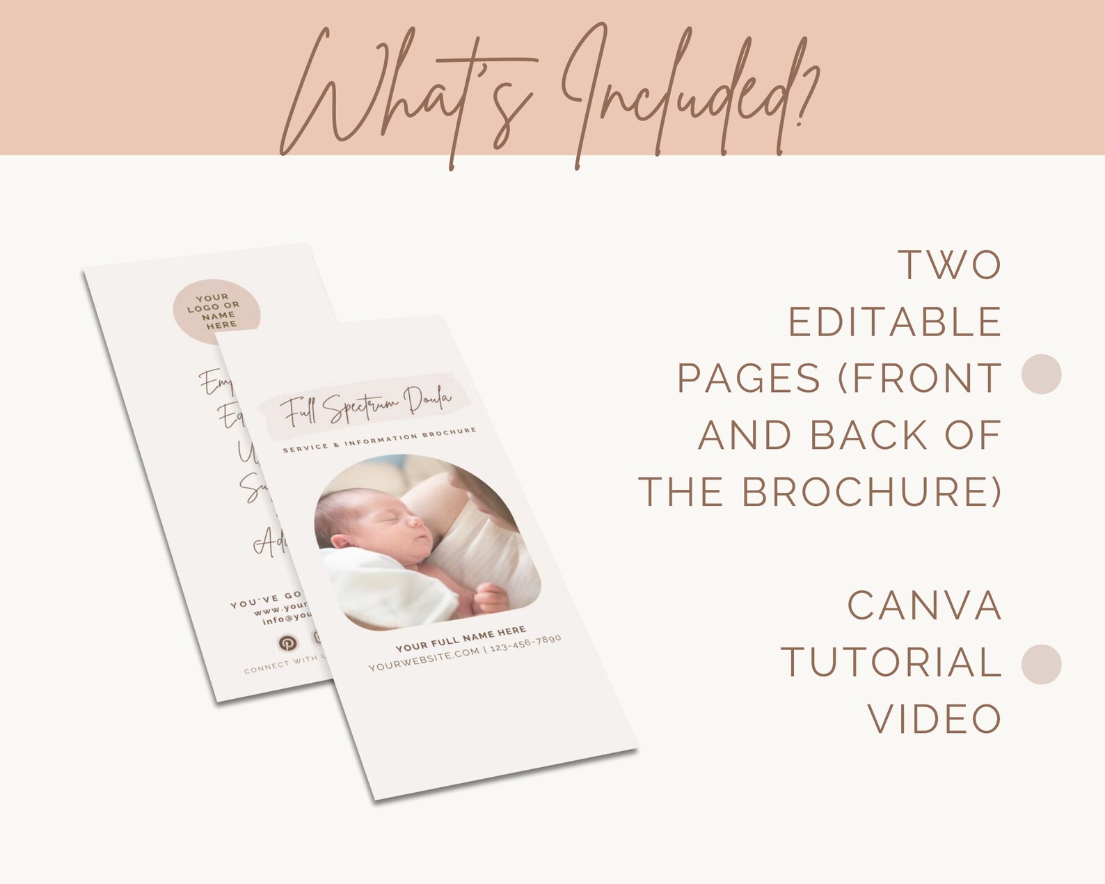 Full Spectrum Doula Tri-fold Brochure | Double Sided | Customizable ...