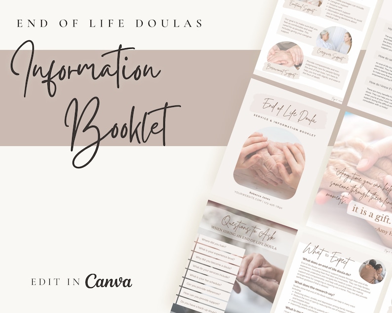 End of Life Doula Client Welcome Packet | Information Booklet ...
