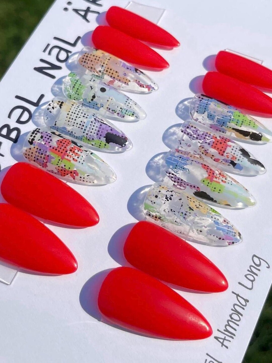 A Variety of Press on Nails for a Large Size Wide Fit Only Pre-made 1 ...
