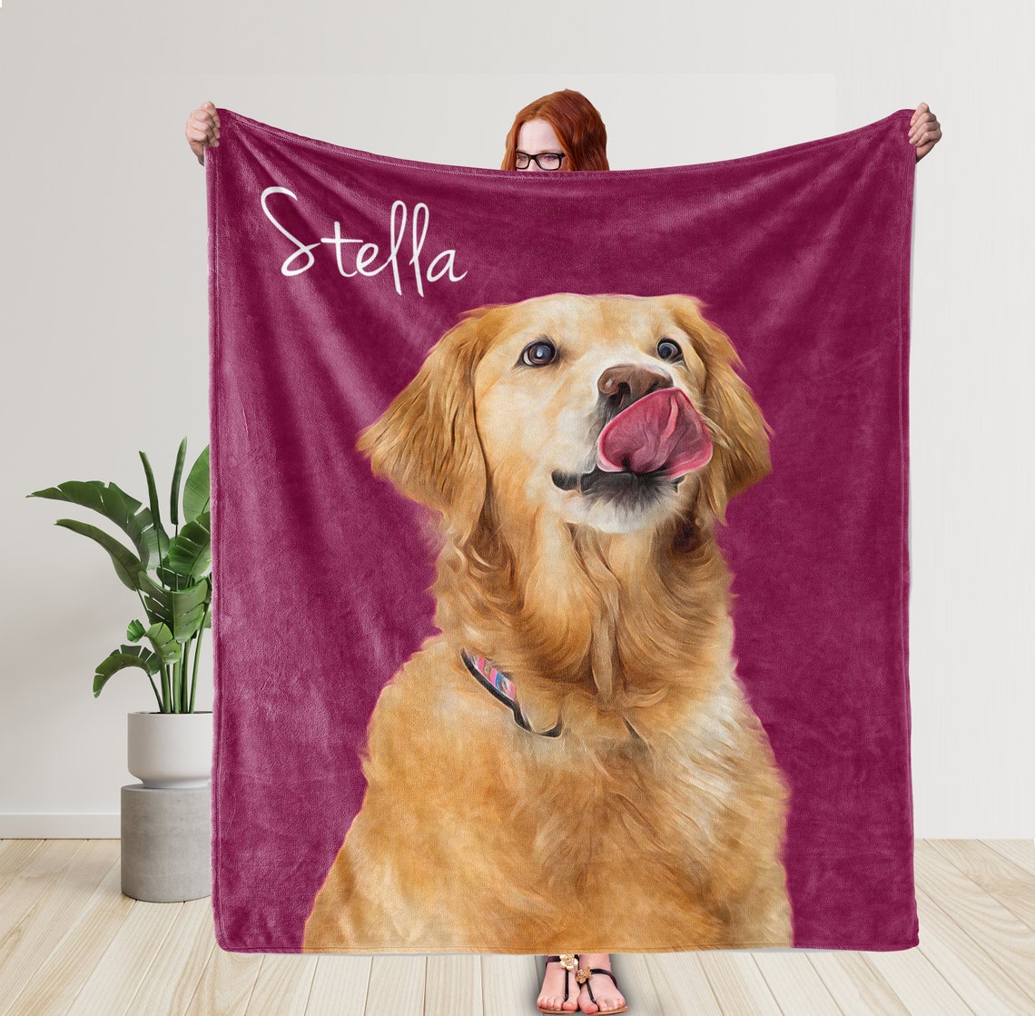 Custom Dog Face Blankets Personalized Pet Photo Blanket - Etsy