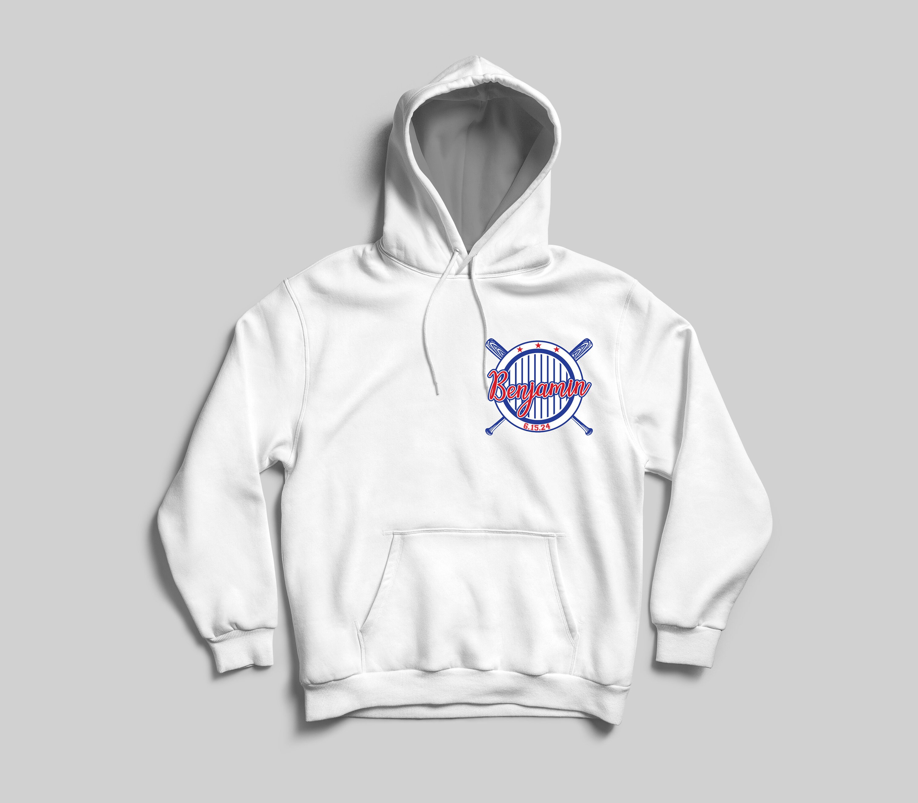 Baseball Bar Mitzvah Logo, Personalized Party Logo Striped Stars Red ...