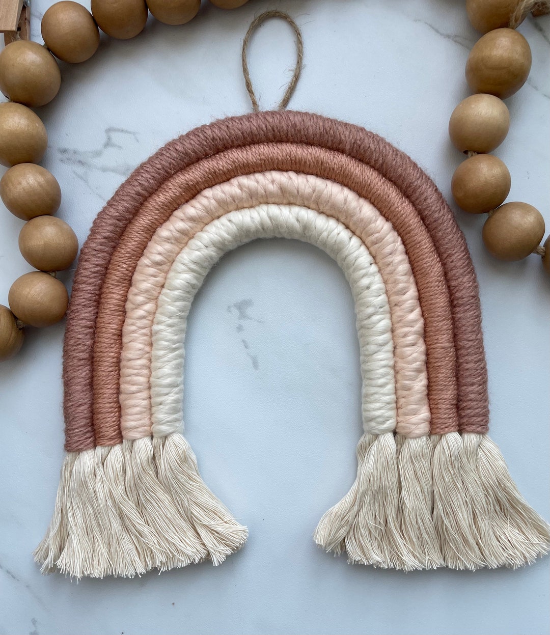 Macrame Rainbow Wall Hanging: Peach Ombre Boho Nursery Decor - Etsy