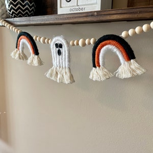 Halloween Macrame Rainbow Garland Ghost and Rainbows Fall - Etsy