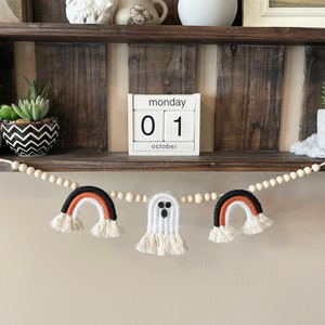 Halloween Macrame Rainbow Garland Ghost and Rainbows Fall - Etsy