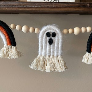 Halloween Macrame Rainbow Garland Ghost and Rainbows Fall - Etsy