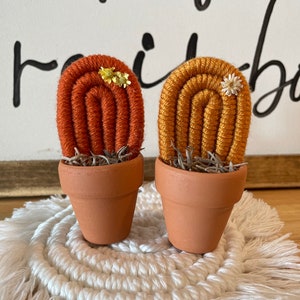 Macrame Cactus Minis, Mini Macrame Plant, Macrame Succulent, Small ...