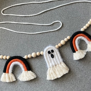 Halloween Macrame Rainbow Garland Ghost and Rainbows Fall - Etsy