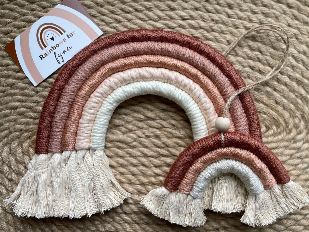 Macrame Rainbow Wall Hanging: Peach Ombre Boho Nursery Decor - Etsy