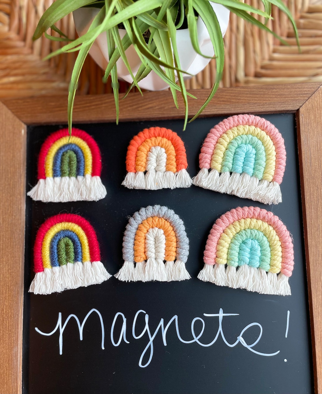 Macrame Rainbow Magnet: Handmade Boho Decor - Etsy