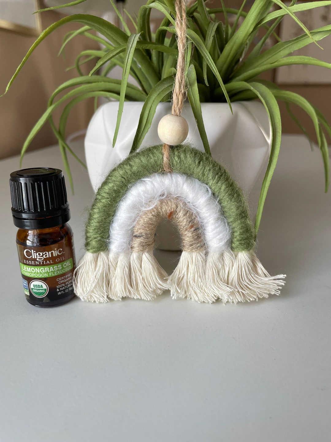 Rainbow Diffuser With Oil G, Boho Macrame Rainbow, Macrame Rainbow Car ...