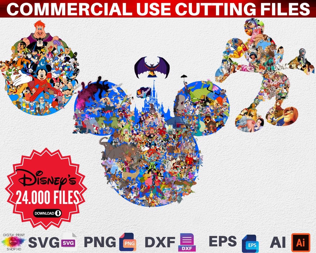 24000 Cartoon Characters Mega Bundle Cricut, SVG Printable Clipart ...