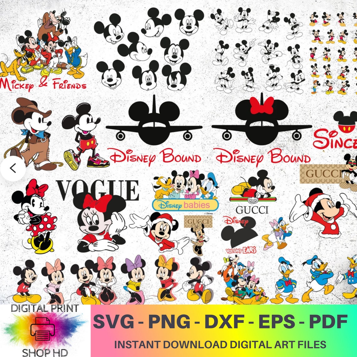 Mickey Mouse SVG Bundle Cricut Svg Minnie SVG Svg Files For - Etsy México
