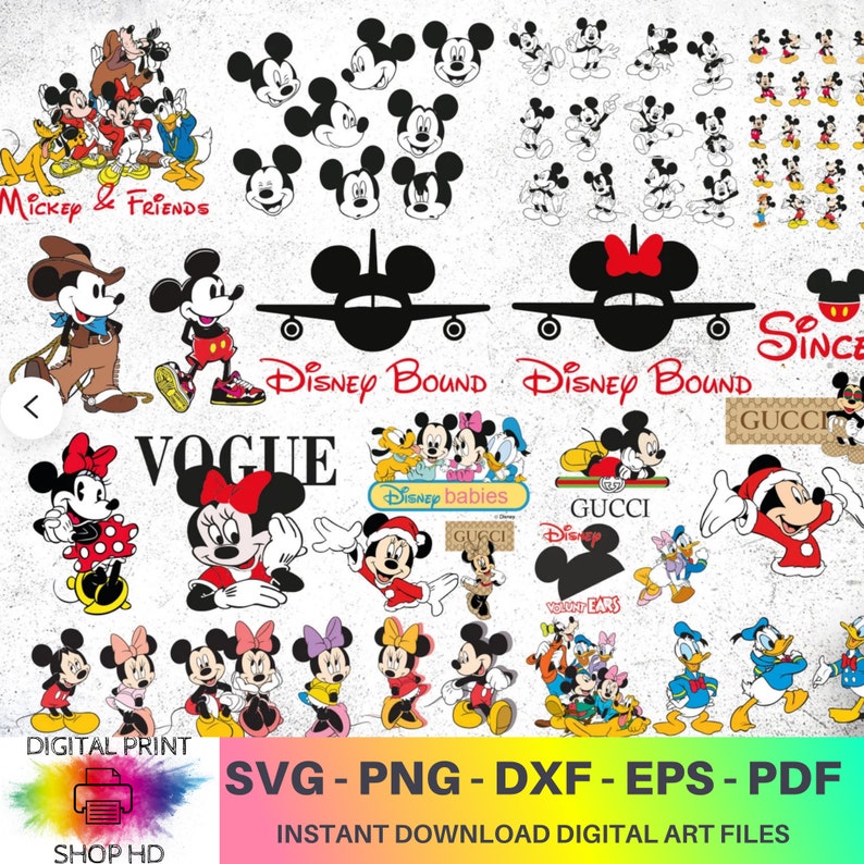 Mickey Mouse SVG Bundle Cricut Svg Minnie SVG Svg Files For - Etsy México