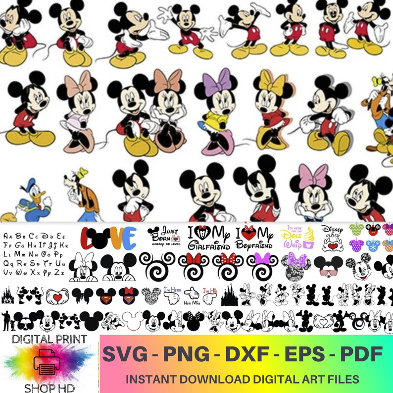 1500 Mickey SVG Minnie SVG Mickey Mouse Svg Minnie Mouse - Etsy