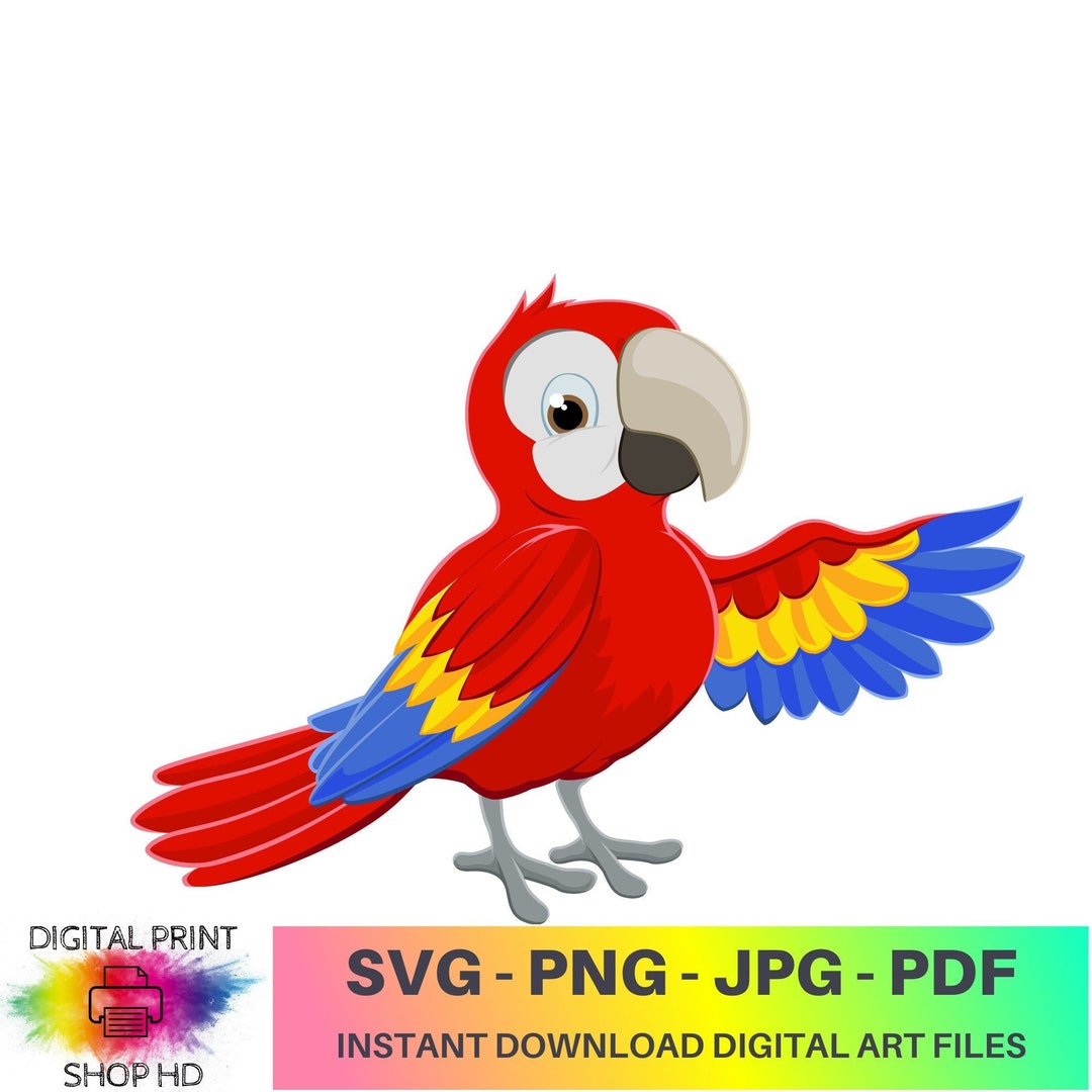 Parrot Cutting File Parrot SVG PNG, Jpg, Pdf,cricut Cut Files, Layered ...