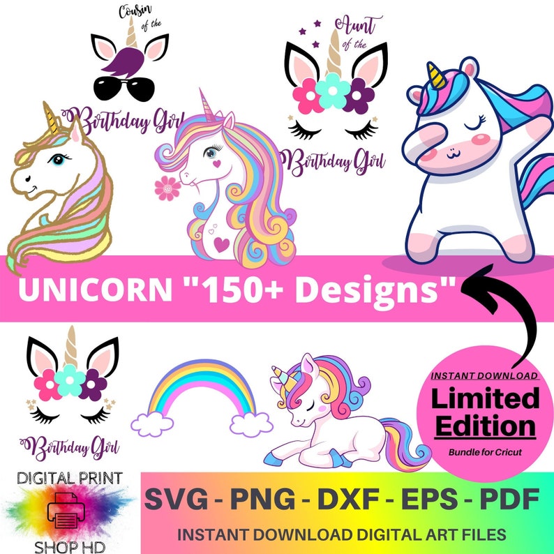 Unicorn Bundle Svg, Bundle Svg, Unicorn Horn, Unicorn Clipart, Unicorn ...