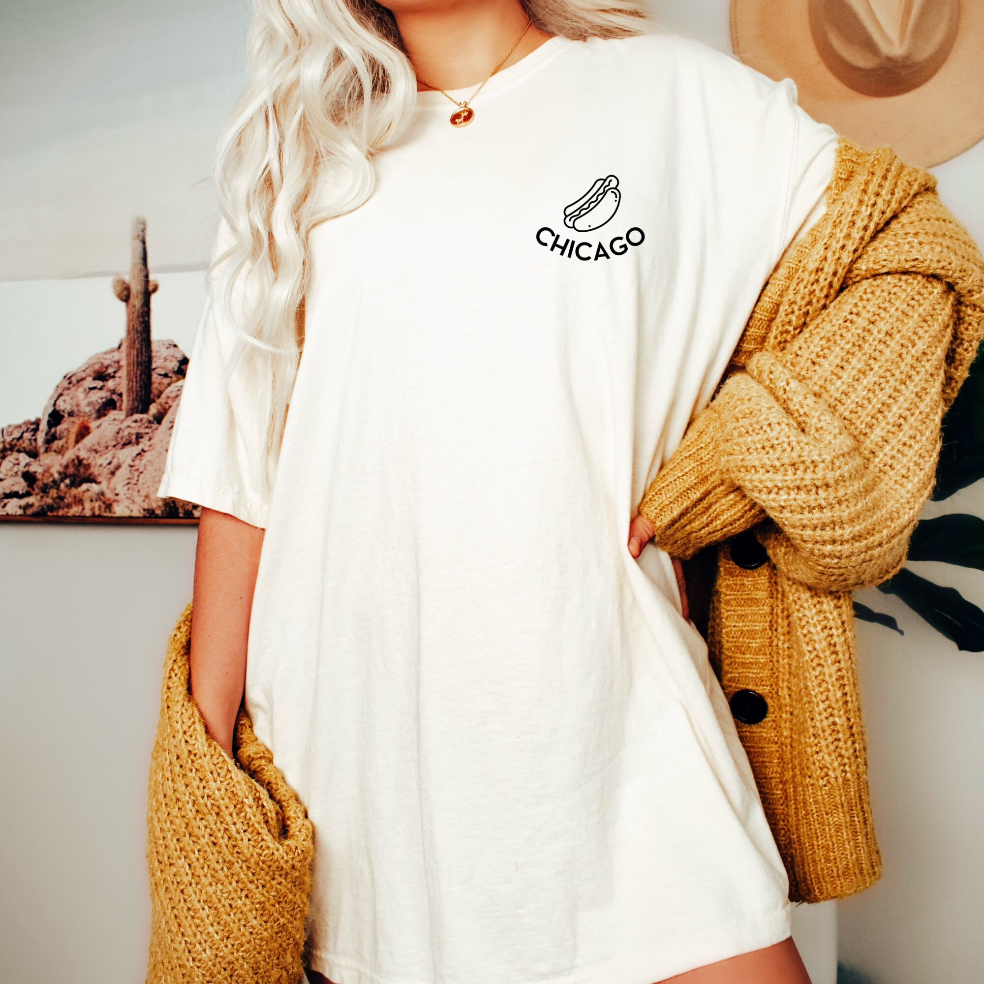 Chicago Hot Dog Unisex T-shirt, Minimalist Chicago Apparel, Chicago ...