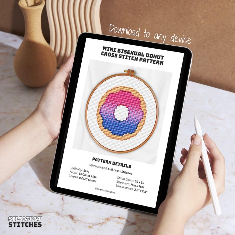 Mini Bisexual Donut Cross Stitch Pattern | LGBTQ+ Gift - Etsy