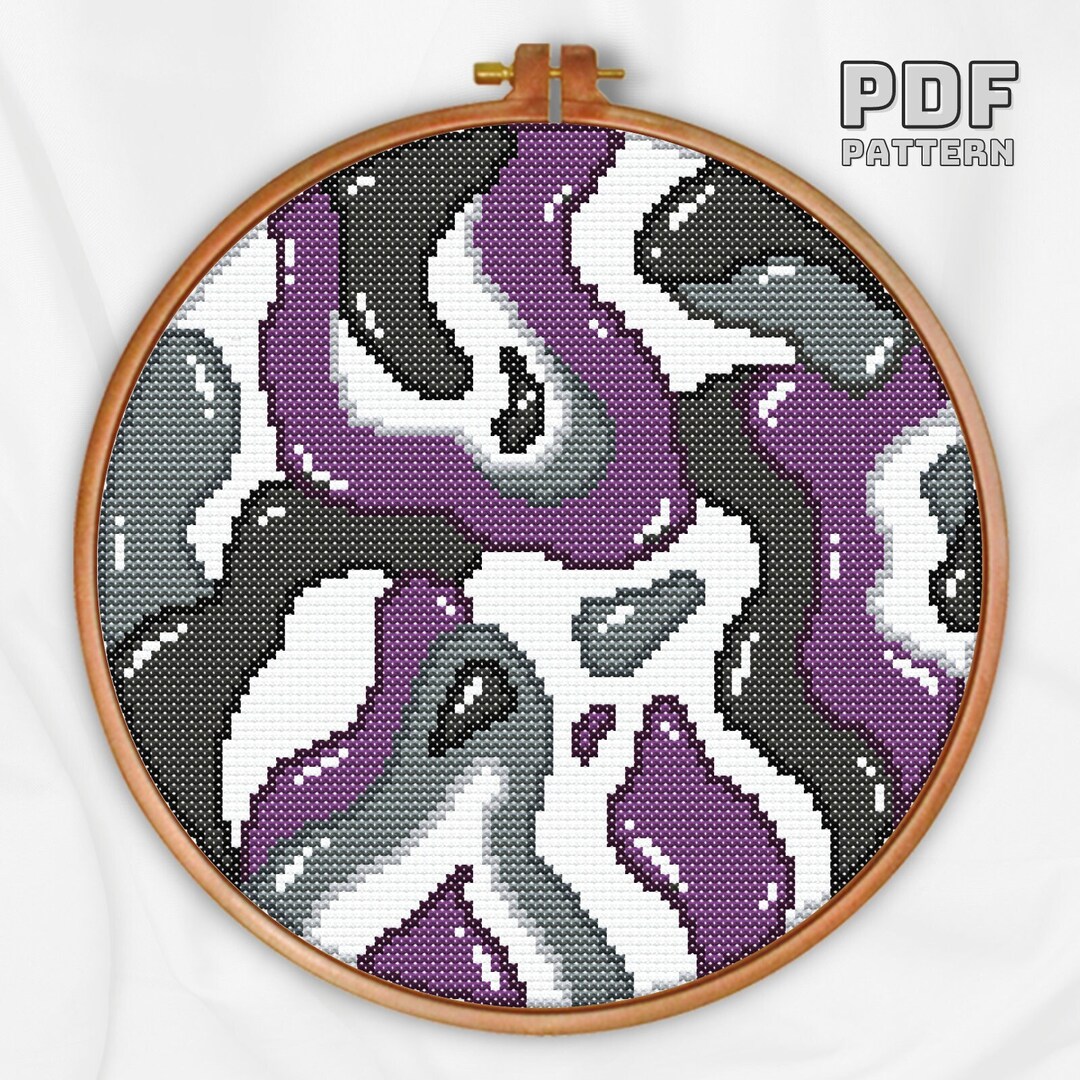 Abstract LGBTQ Ace Pride Flag Cross Stitch Embroidery Pattern PDF - Etsy