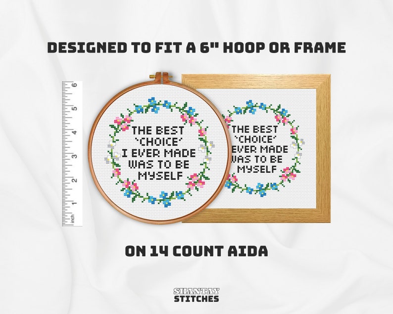 Inspirational Trans Pride Quote Floral Cross Stitch Pattern PDF - Etsy