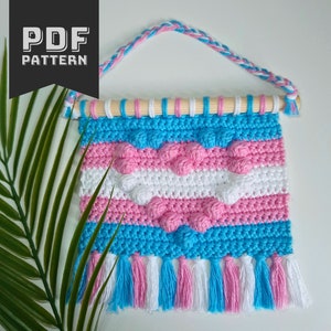 Crochet Pride Pattern Lgbtq Queer Lesbian Bisexual Flag Wall Hanging ...