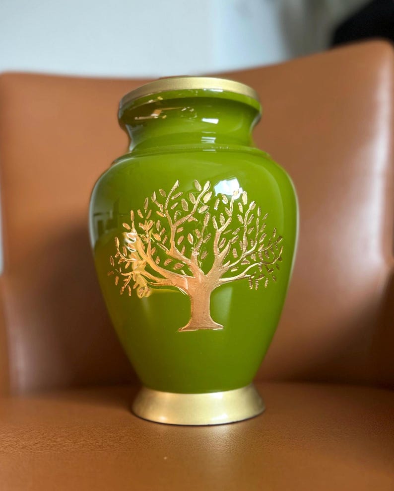 Gold Tree of Life Urn for Ashes: Hand-etched Aluminum Adult Urn - Etsy