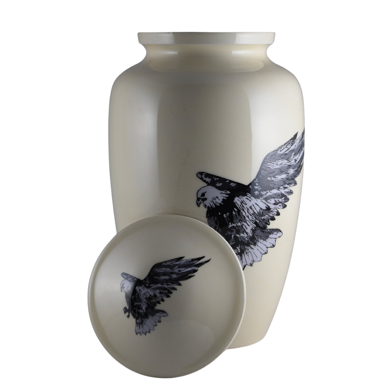 Flying Eagle Eagle in Flight White Urn for Ashes Adult Male Urns for ...