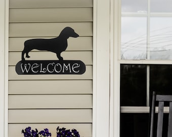 Dachshund Welcome Sign Metal - Etsy