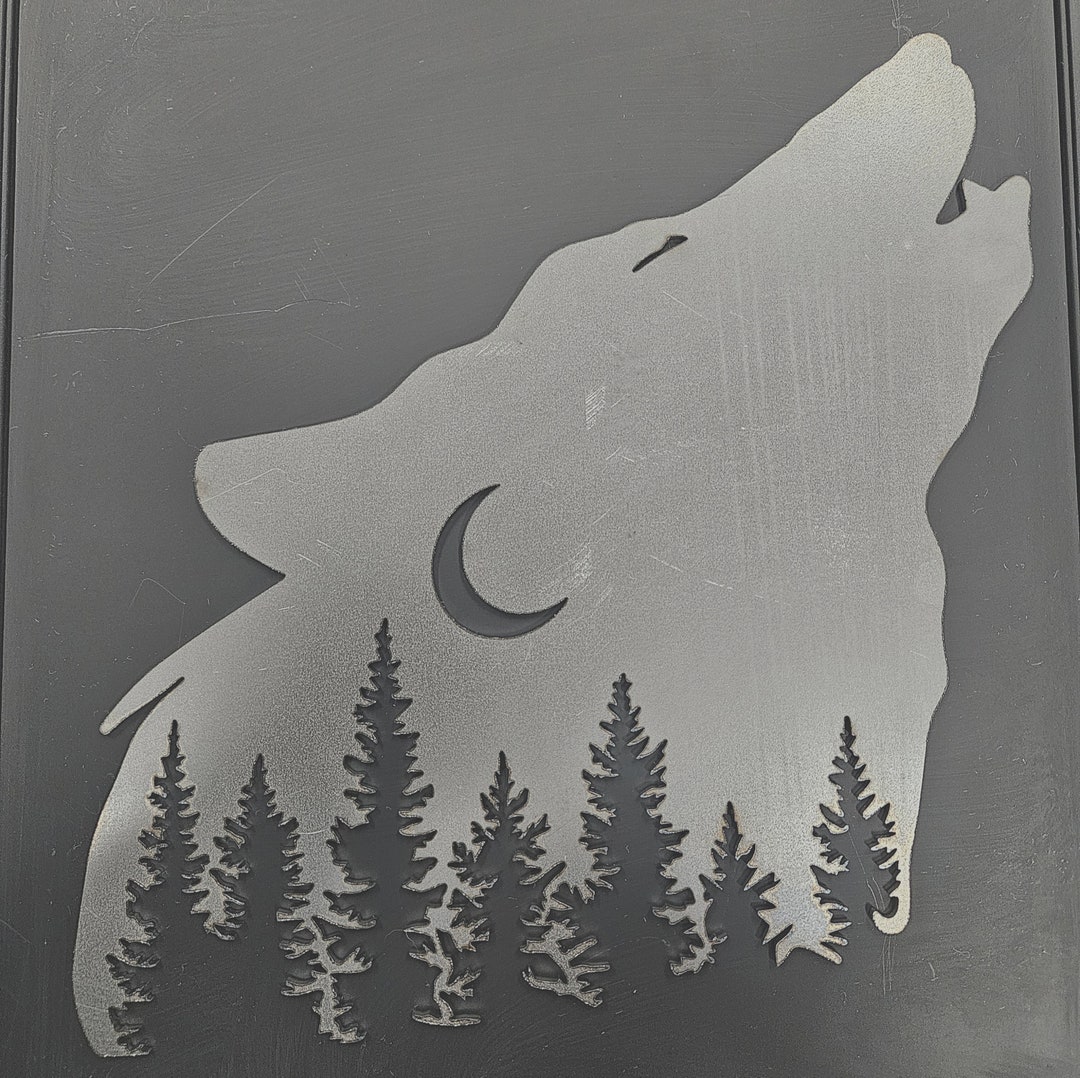 Steel Wolf Head Wall Art: Laser Cut Silhouette, Nature Lover Gift - Etsy