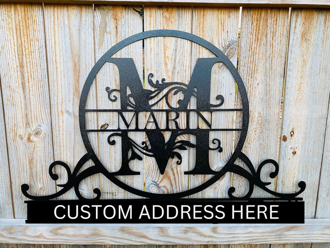 Personalized Family Name Metal Sign: Custom Monogram Outdoor Decor - Etsy