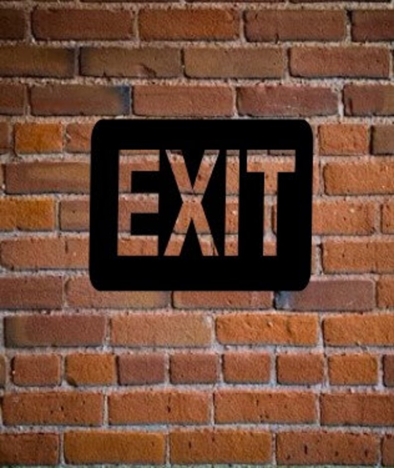 Horizontal EXIT Laser Cut Metal Sign - Etsy