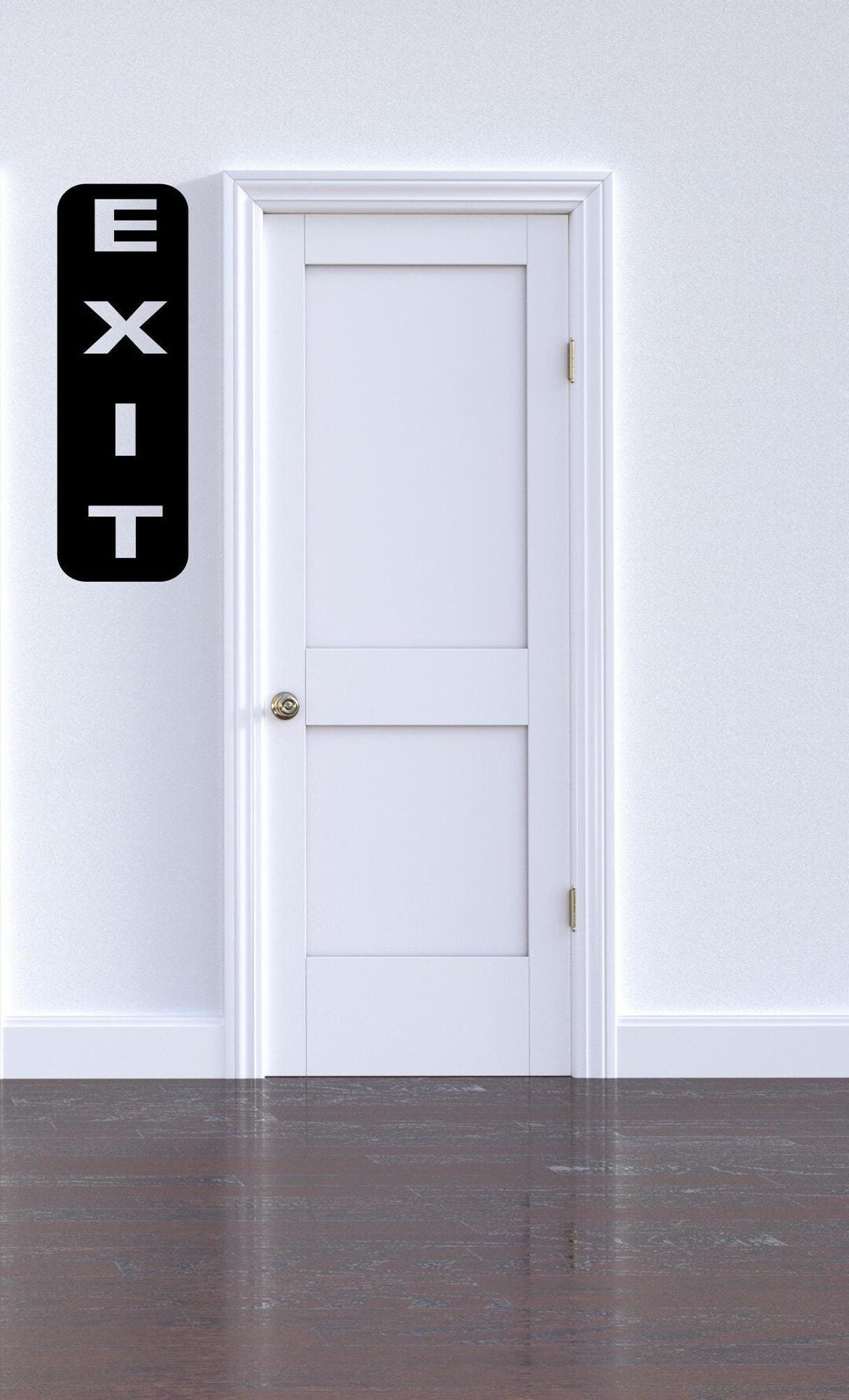 Vertical Metal Exit Sign: Modern Industrial Wall Decor (3.722"x12") - Etsy