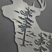 Brushed or Raw Steel Laser Art Deer Head Wall Artwork, Custom Laser ...