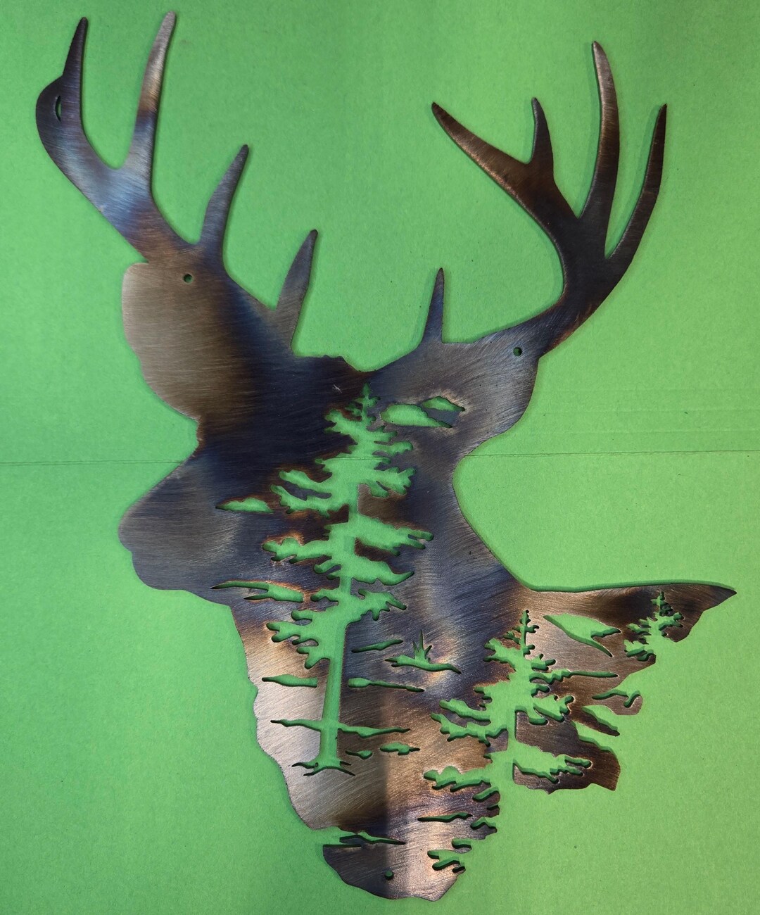 Laser Art Deer Head Wall Artwork, Custom Laser Artwork Powder Coat ...