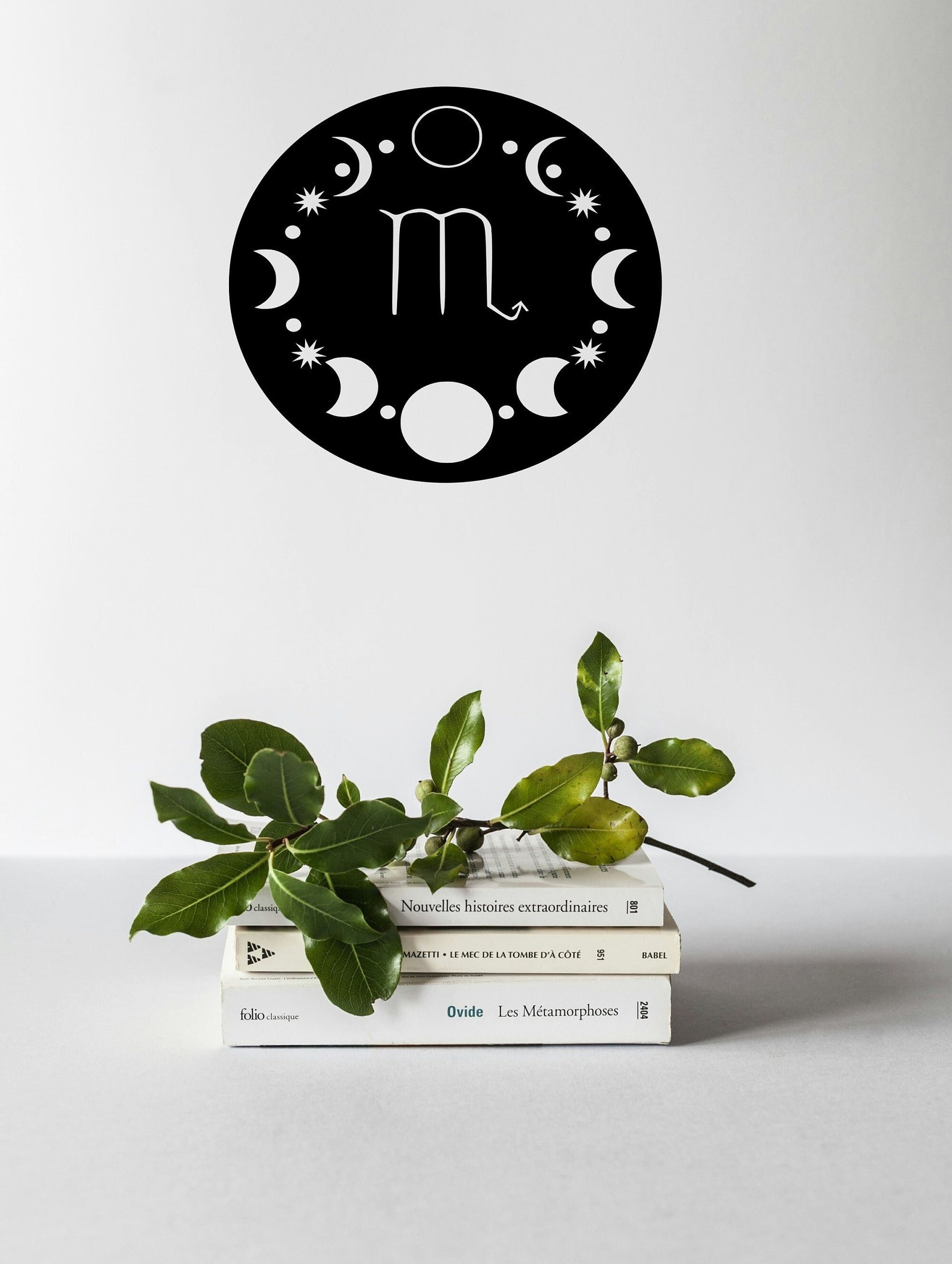 Scorpio Wall Art: Laser Cut Astrological Sign With Moon Phases - Etsy