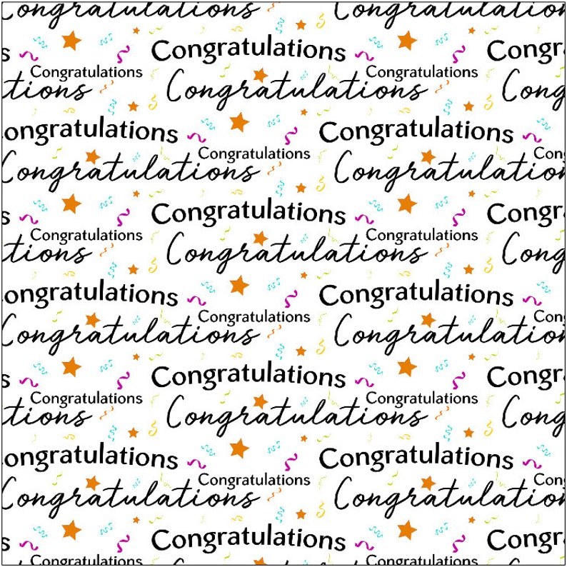Congratulations Wrapping Paper Sheets - 3 Sheets - 19" X 29" Each - Etsy