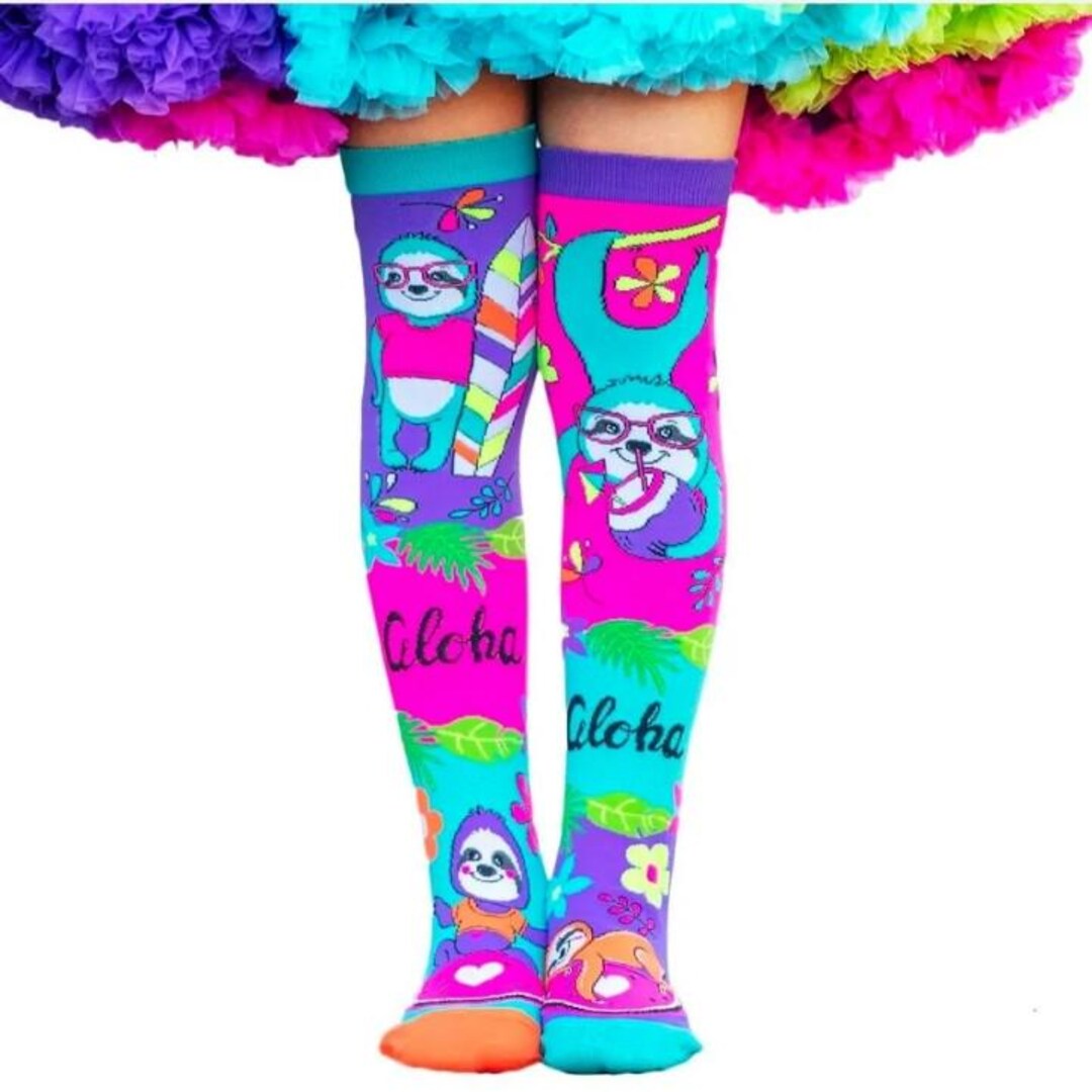 MADMIA Girl/adult Socks Aloha Vibes With Sloths One Size - Etsy