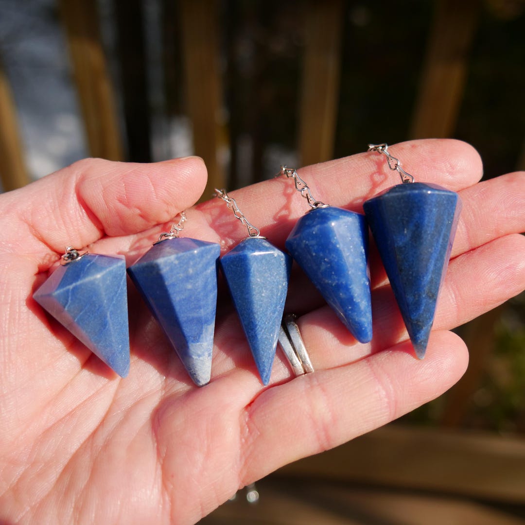 1.5″ Blue Quartz (blue Aventurine) Pendulums From Brazil – Choose Your ...