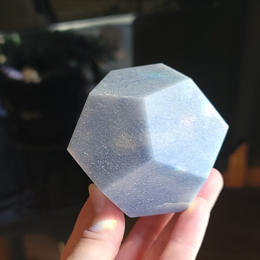 2.25 Blue Aventurine Dodecahedron Crystal 15.6 Oz Aether or Universe ...